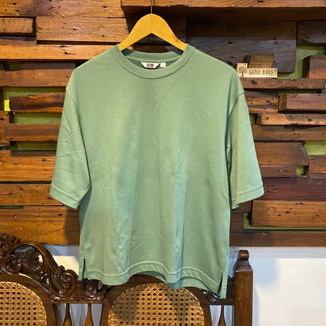 *SALE* UNIQLO Airism mineral mint pistachio green crew neck drop ...