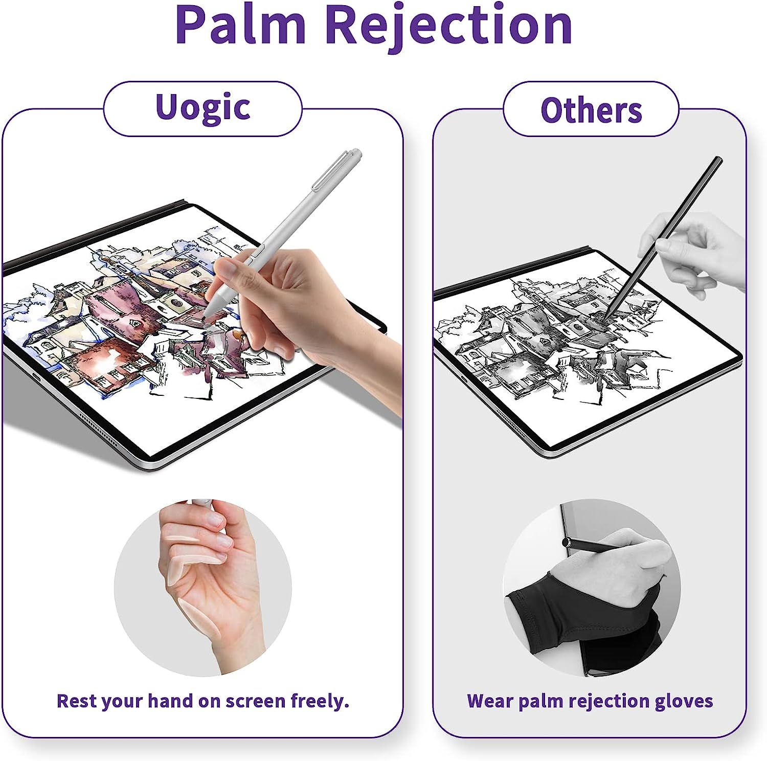 Uogic Pen for Microsoft Surface, Surface Pen with [Upgraded] 4096 ...