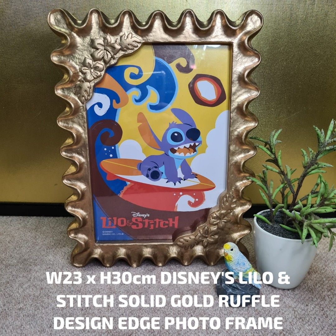 W23 x H30cm DISNEY'S LILO & STITCH SOLID GOLD RUFFLE DESIGN EDGE PHOTO ...