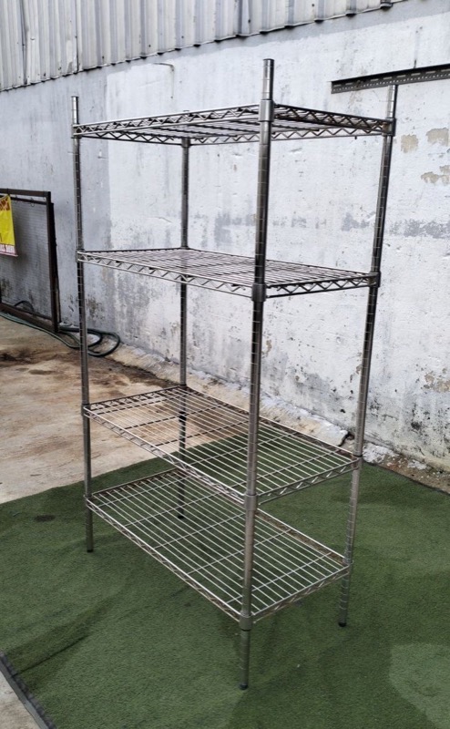 W64K Rak Besi Stainless Steel 4 Tier Iron Rack, Furniture & Home Living ...