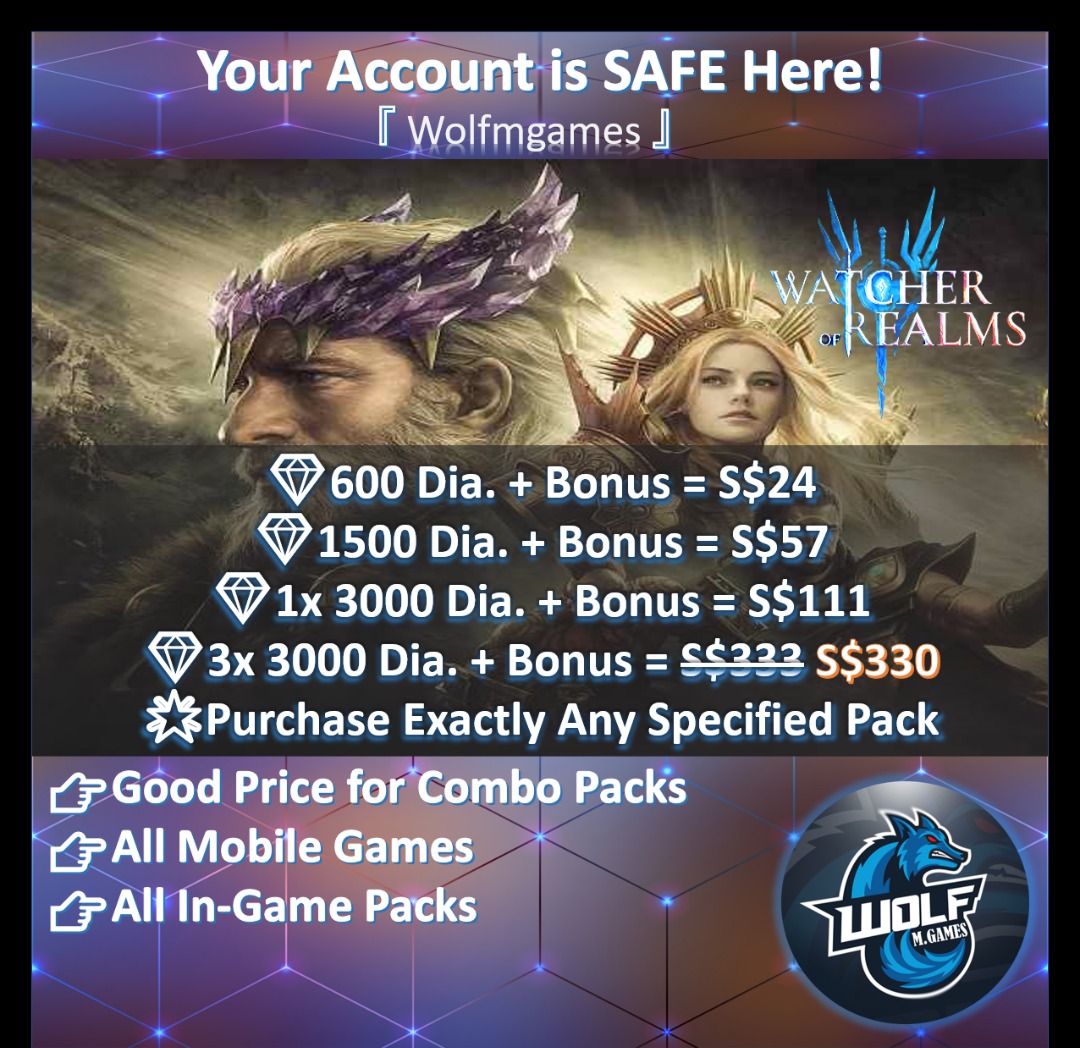 Watcher of Realms Top Up [LEGAL] | All Mobile Games Topup Legal, Video ...