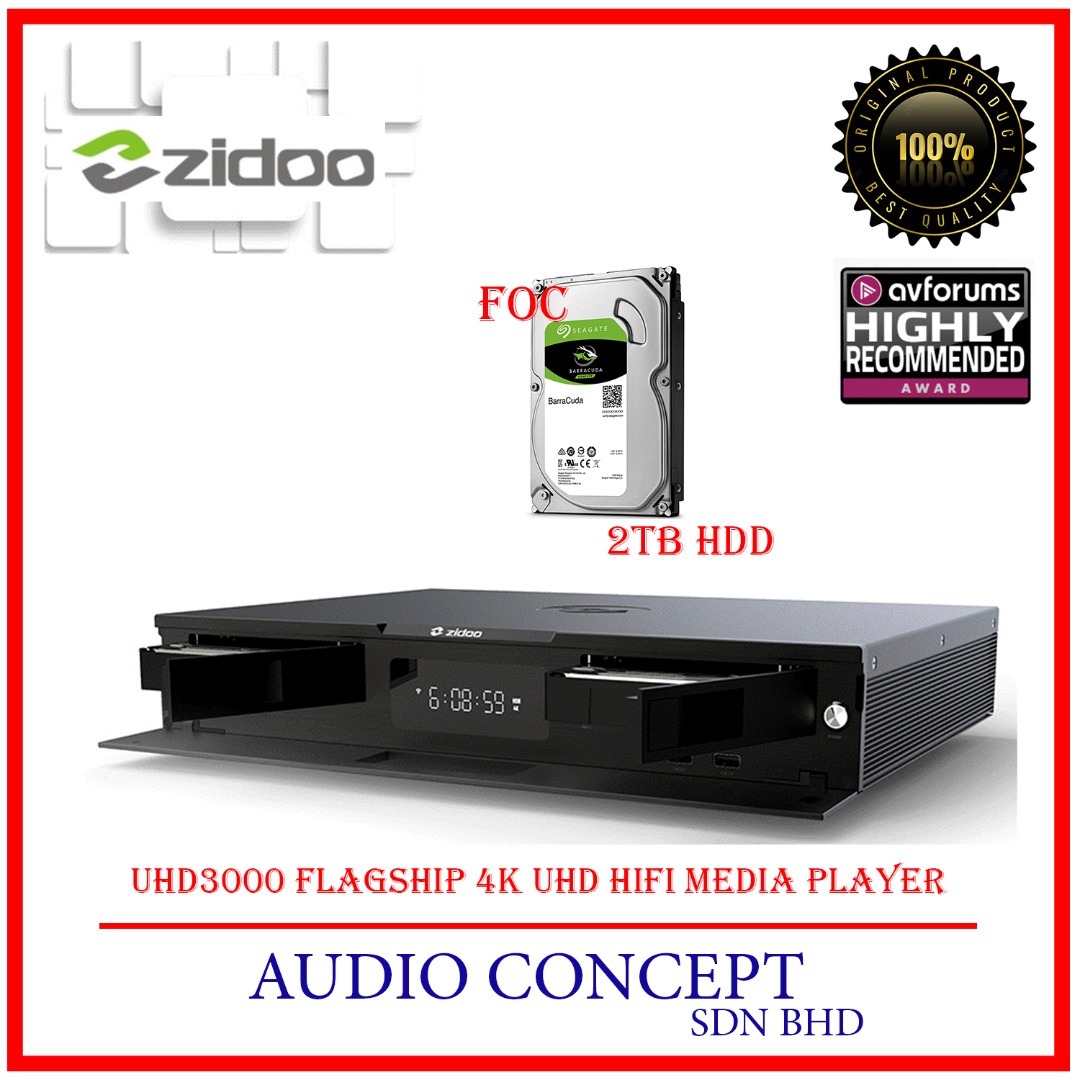 Zidoo UHD3000 Flagship 4K UHD HIFI Media Player + Free Gift, Audio ...