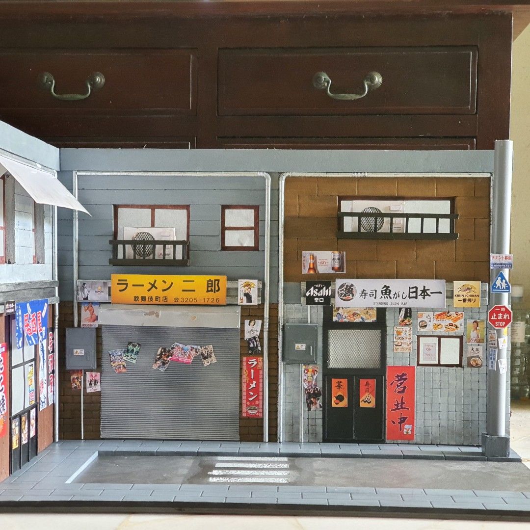 1/12 Tokyo Izakaya Street Diorama for action figures like Marvel ...