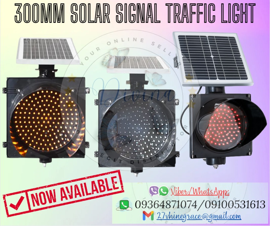 300mm security led traffic solar powered blinker traffic signal light ...