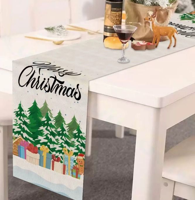 2 Types of Fabric Christmas Table Runners, Furniture & Home Living ...