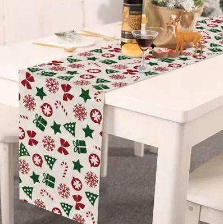 2 Types of Fabric Christmas Table Runners, Furniture & Home Living ...