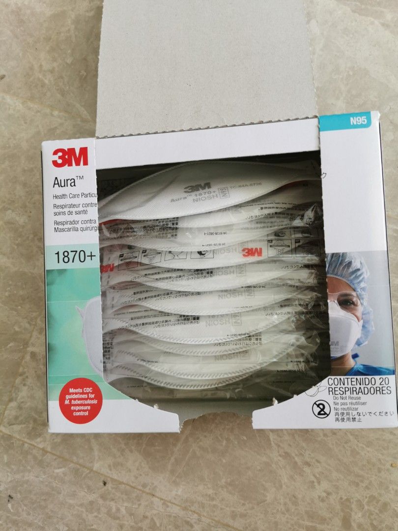 3M Aura N95 mask, Health & Nutrition, Face Masks & Face Shields on ...