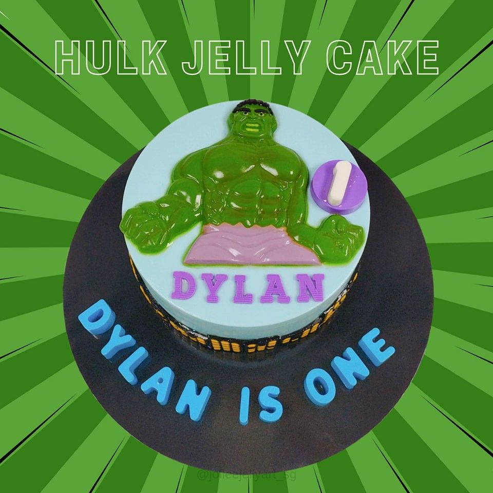 7" Hulk Jelly Cake, Food & Drinks, Homemade Bakes on Carousell