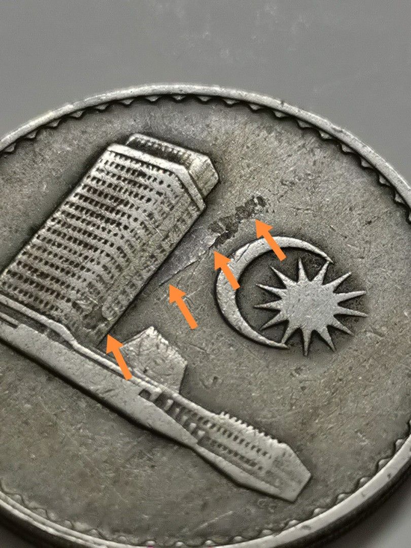 A24: Error (Lamination) 1967 Malaysia Parliament 50 Sen coin, Hobbies ...