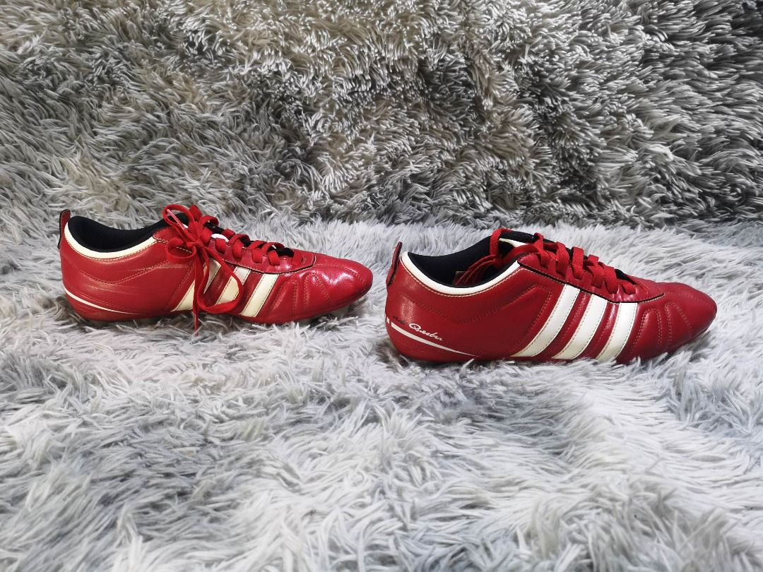 Adidas Red Leather Sneakers, Men's Fashion, Footwear, Sneakers on Carousell