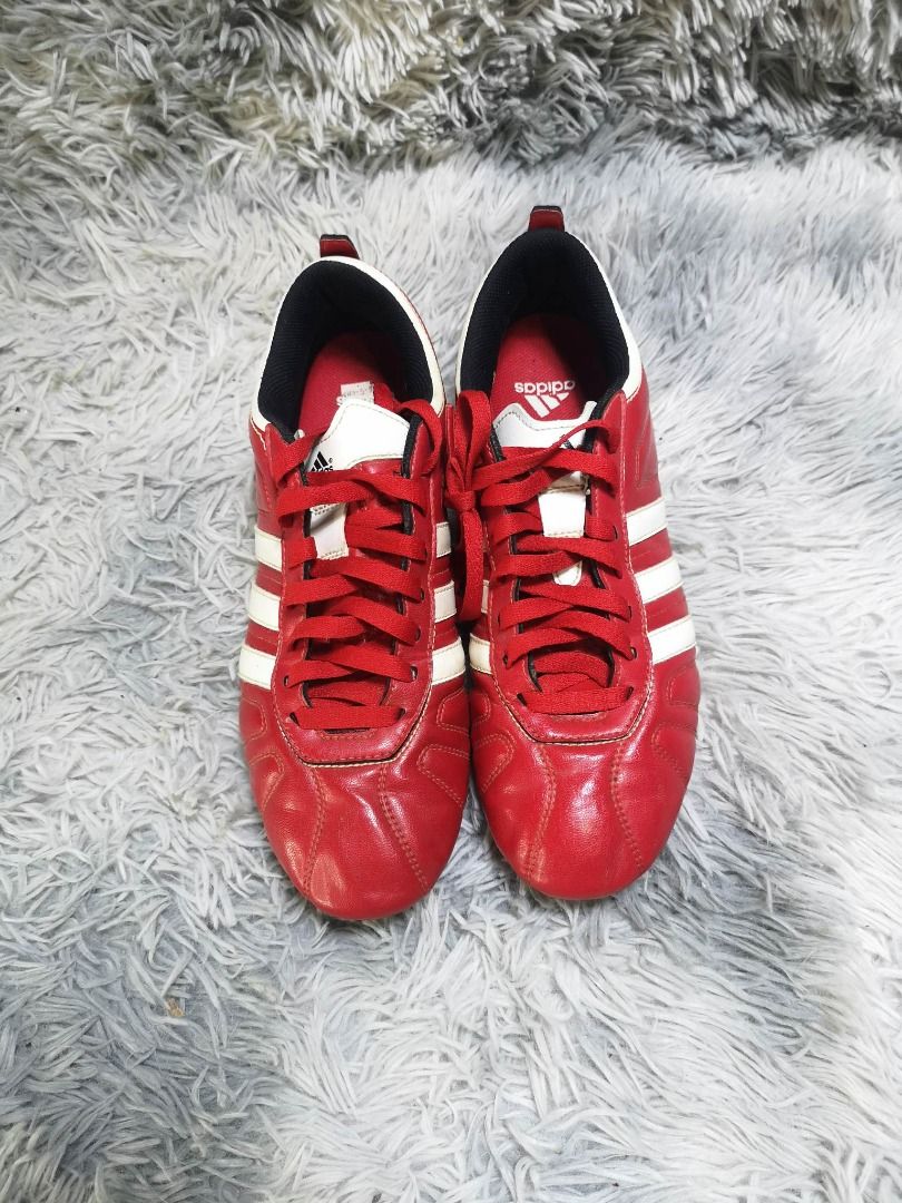 Adidas Red Leather Sneakers, Men's Fashion, Footwear, Sneakers on Carousell