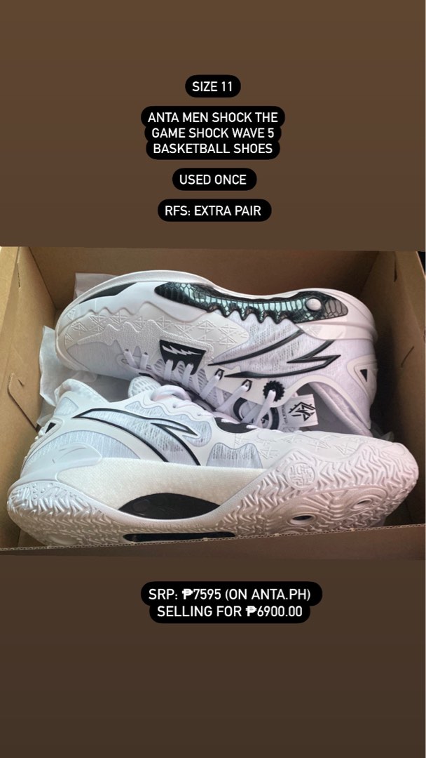 ANTA Men Shock The Game Shock Wave 5 Basketball Shoe on Carousell
