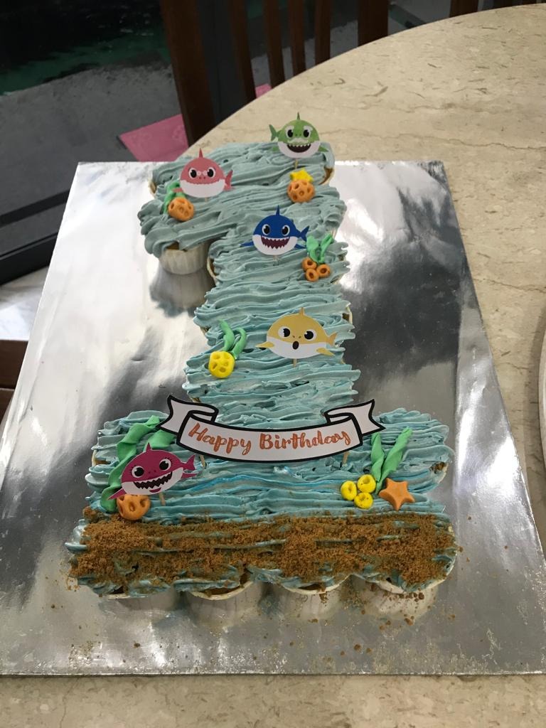 Baby Shark number cupcakes, Food & Drinks, Homemade Bakes on Carousell