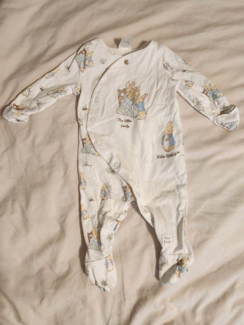 Beatrix Potter Peter rabbit baby onesie sleepsuit, Babies & Kids ...