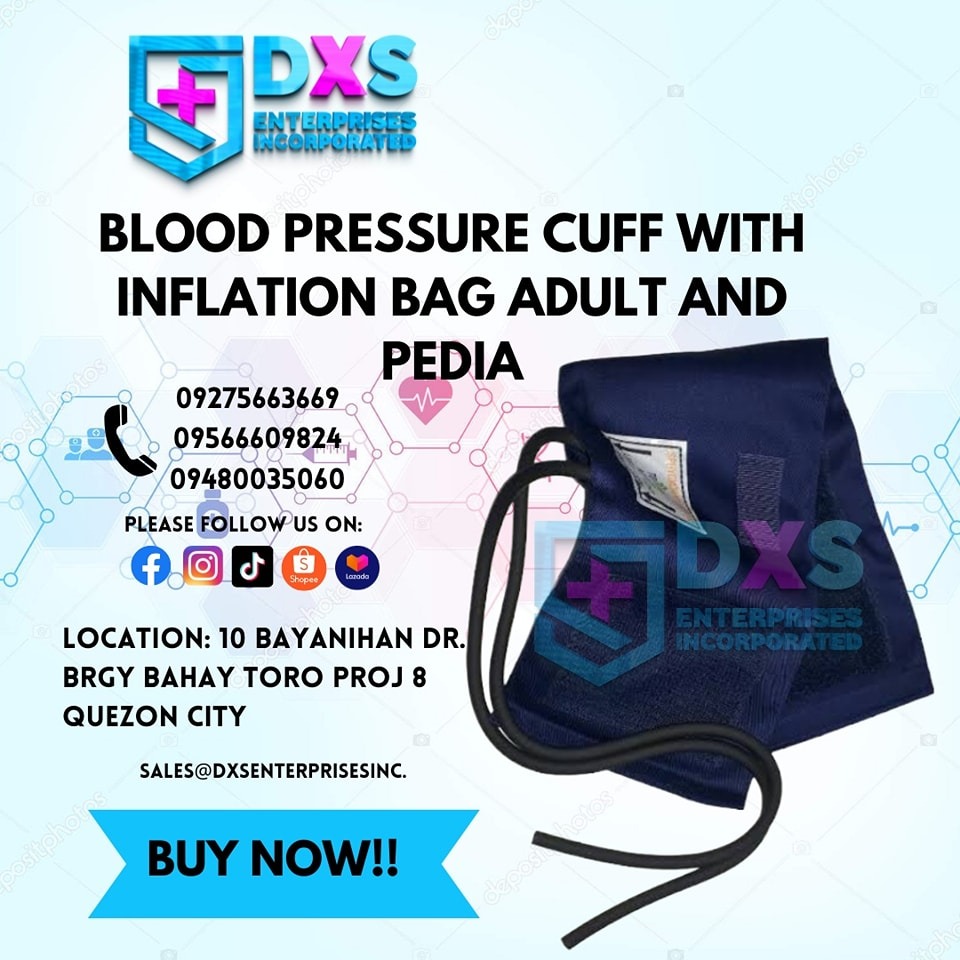 BLOOD PRESSURE CUFF WITH INFLATION BAG ADULT AND PEDIA, Health ...