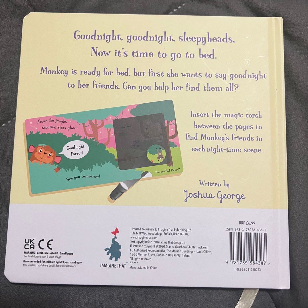 Board Book : Goodnight Monkey : Joshua George : A Magic Torch Book ...