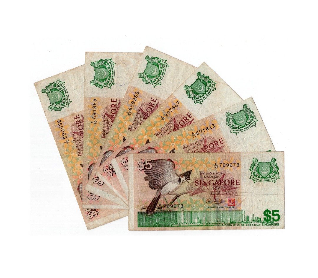 Budget Corner Lot #53: Singapore Bird Series $5 Banknotes, Hobbies ...