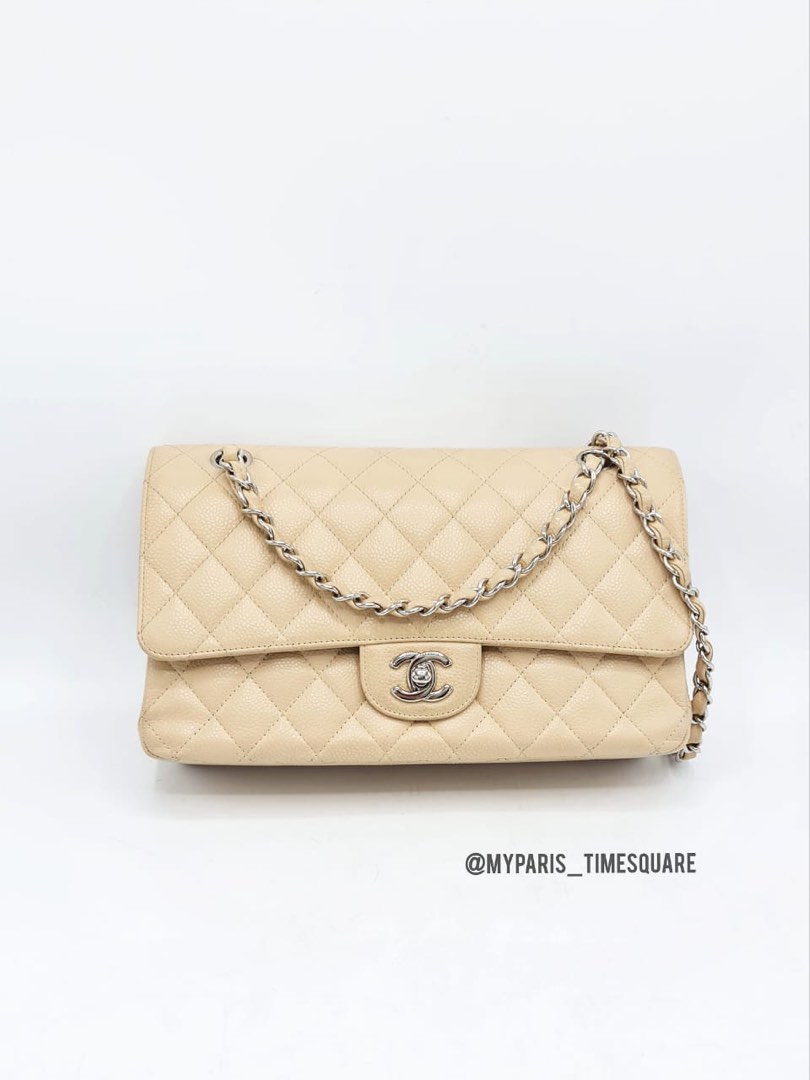 C hanel Classic Beige Caviar Medium Double Flap SHW, Luxury, Bags ...