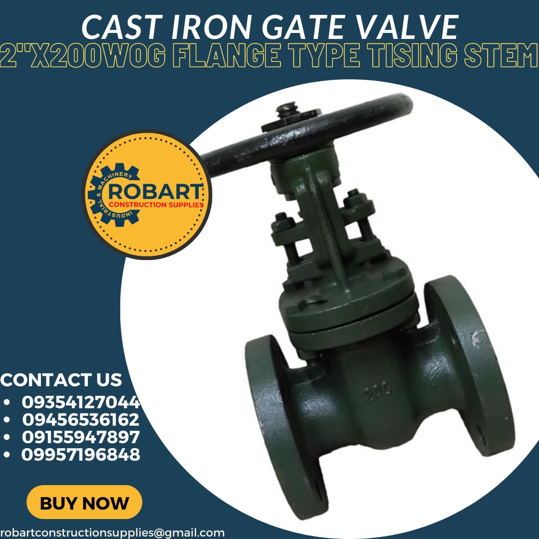 CAST IRON GATE VALVE 2" X 200 WOG FLANGE TYPE RISING STEM, Commercial ...
