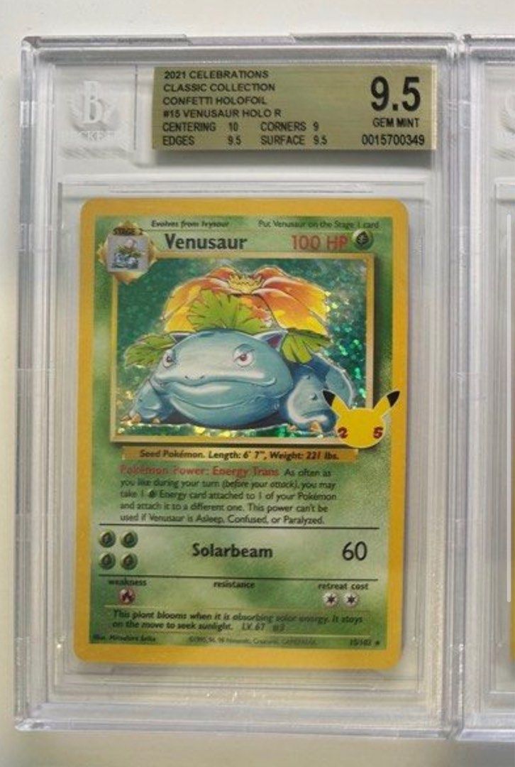 Charizard Venusaur Blastoise Celebrations Trio! Sequential numbering! BGS 9.5 (PSA 10 equivalent ...