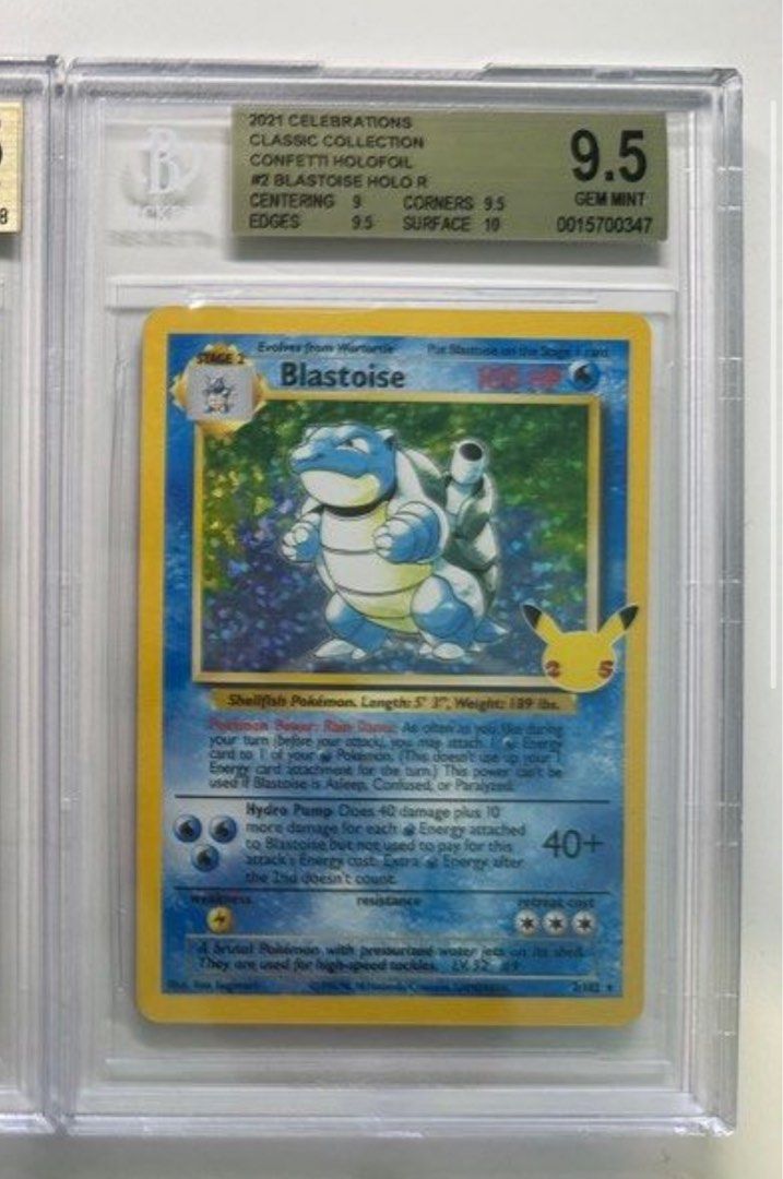 Charizard Venusaur Blastoise Celebrations Trio! Sequential numbering! BGS 9.5 (PSA 10 equivalent ...