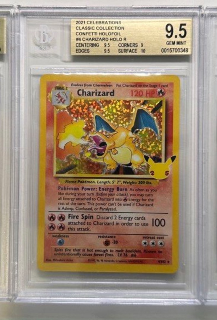 Charizard Venusaur Blastoise Celebrations Trio! Sequential numbering! BGS 9.5 (PSA 10 equivalent ...