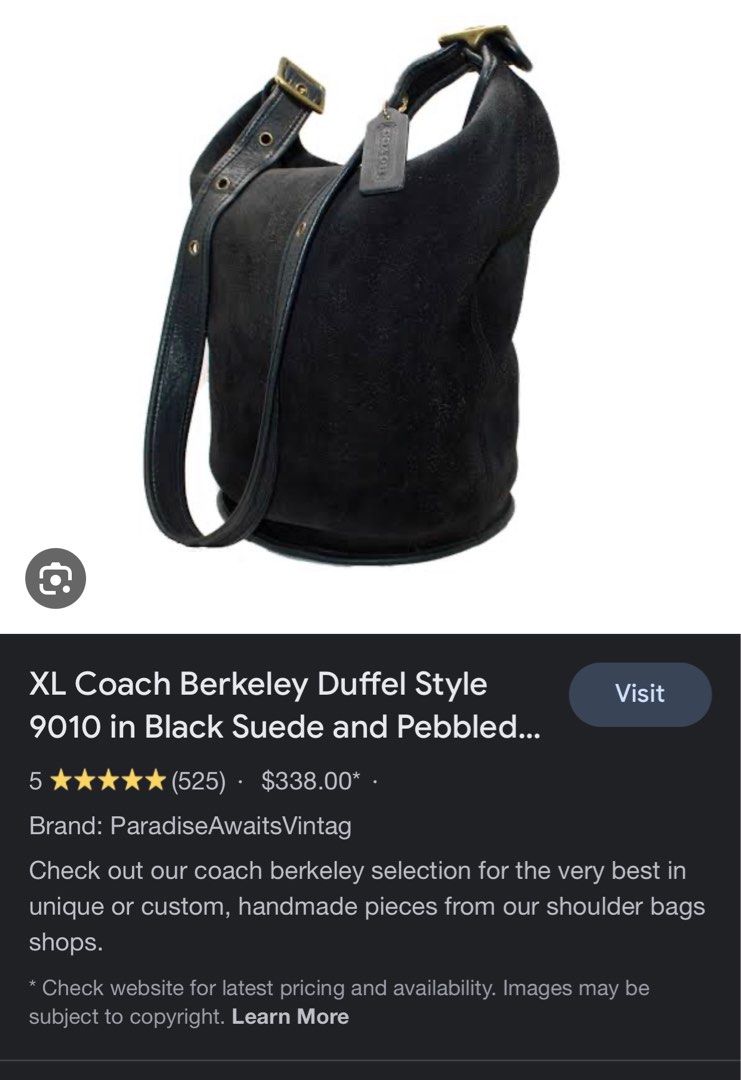 Classic The Berkeley Series Duffel Bucket Coach Bag on Carousell
