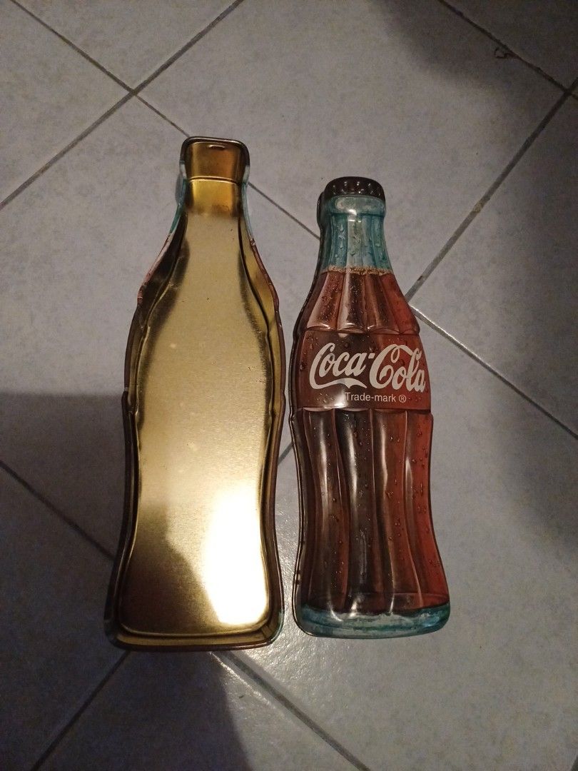 Coca Cola Bottle Shaped Tin Box 1996, Hobbies & Toys, Memorabilia ...