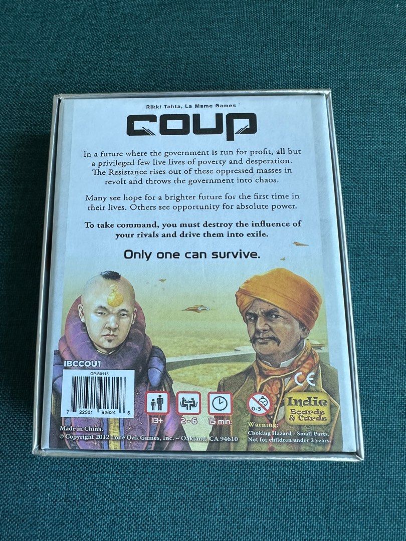 Coup board game, 興趣及遊戲, 玩具 & 遊戲類 - Carousell