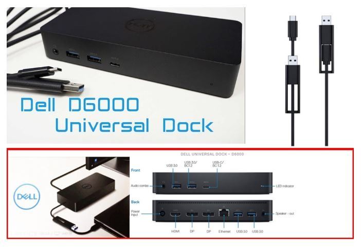 Dell Universal Dock - D6000 Docking station - connect up to three 4K ...