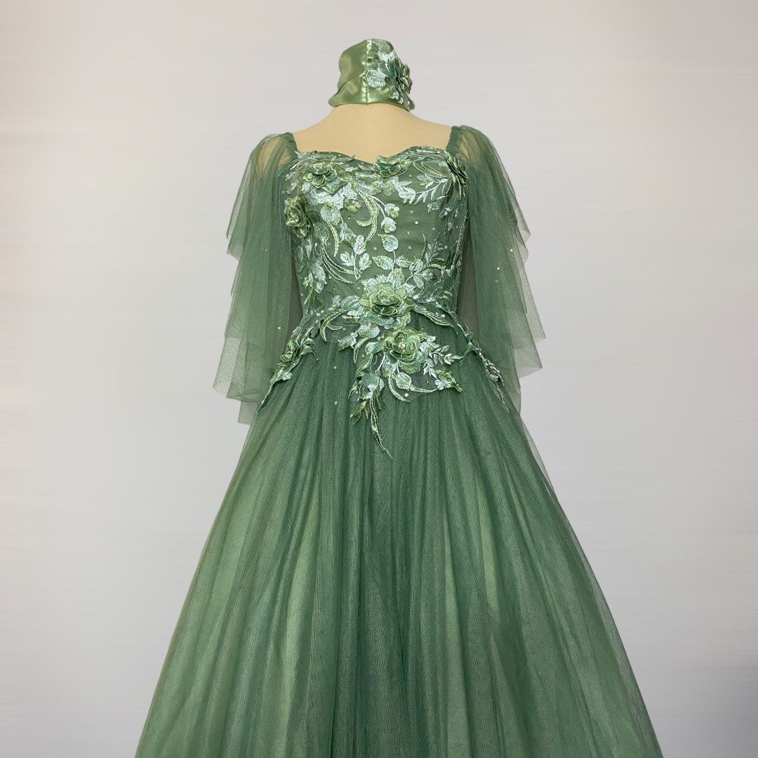 Dreamy Green Fairycore Prom Debut Gown on Carousell