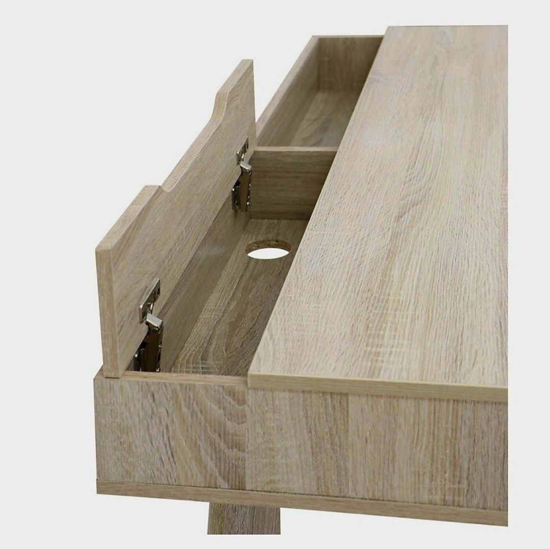 Elsi Oak Computer & Study Desk, Furniture & Home Living, Furniture ...