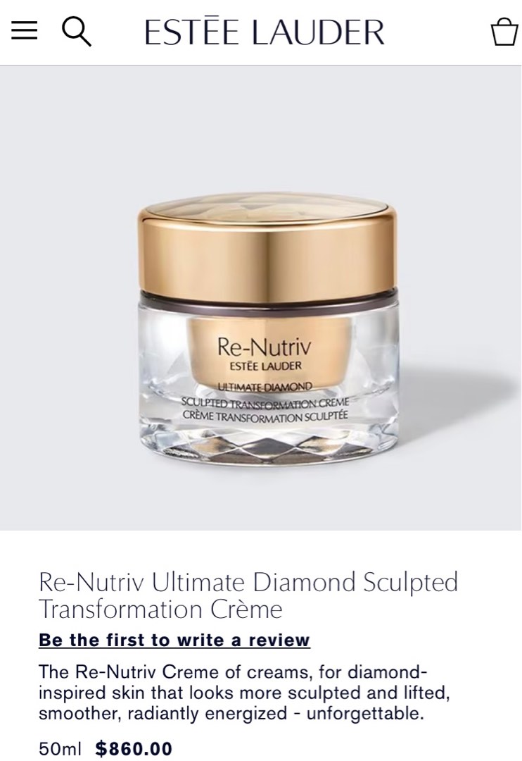 Estée Lauder Re nutriv series ultimate diamond, Beauty & Personal Care ...