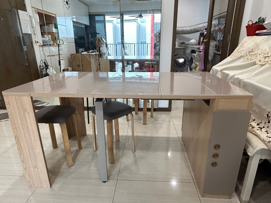 Extendable dining table with stalinite surface, Furniture & Home Living ...