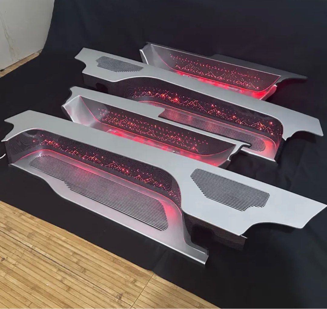 Galaxy led custom step side scuff plate toyota alphard vellfire, Car ...