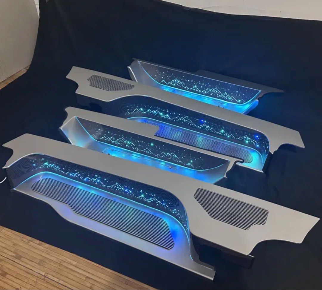 Galaxy led custom step side scuff plate toyota alphard vellfire, Car ...