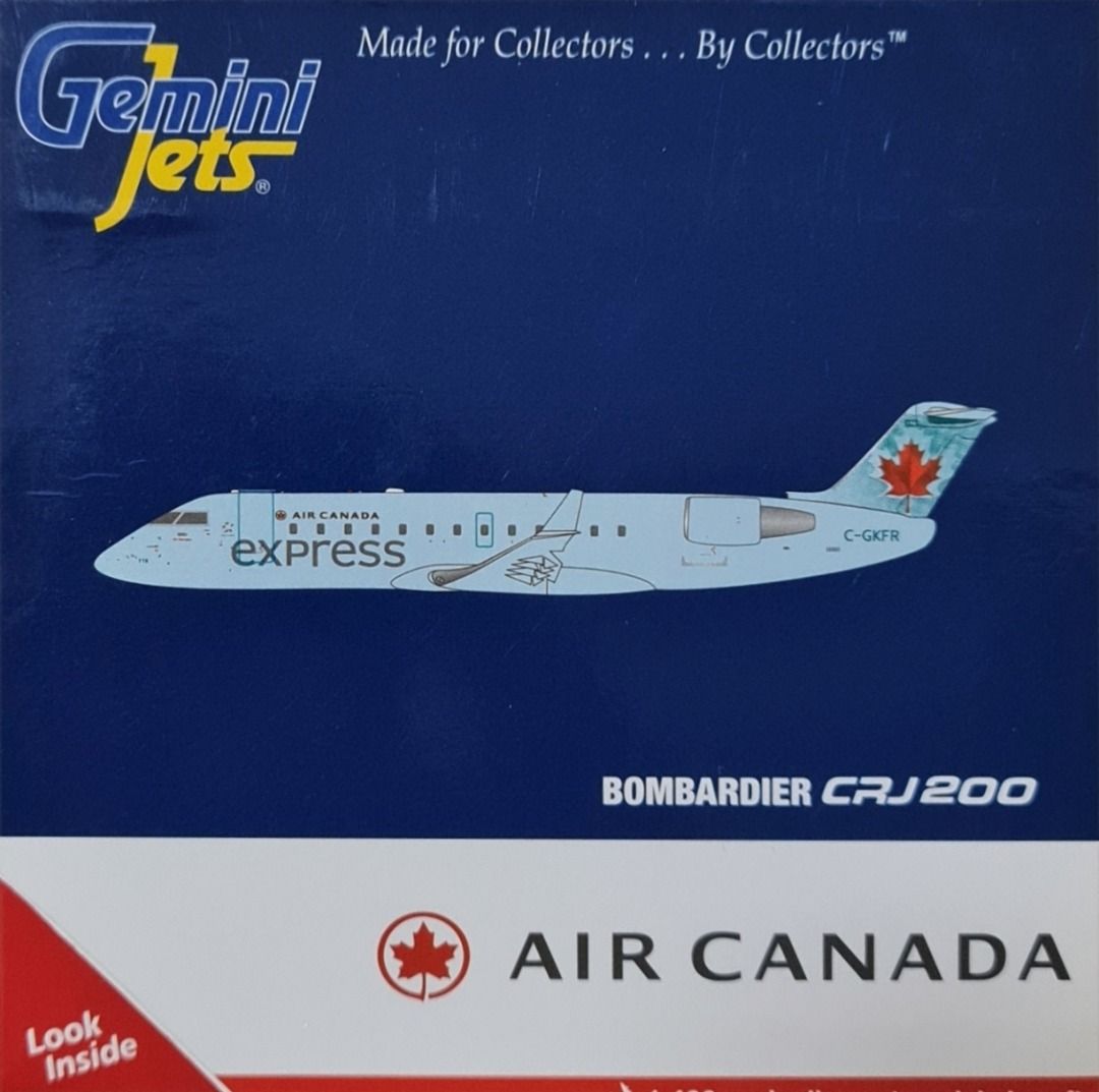Gemini Jets Air Canada Bombardier CRJ-200LR C-GKFR 1:400 Scale Aircraft ...