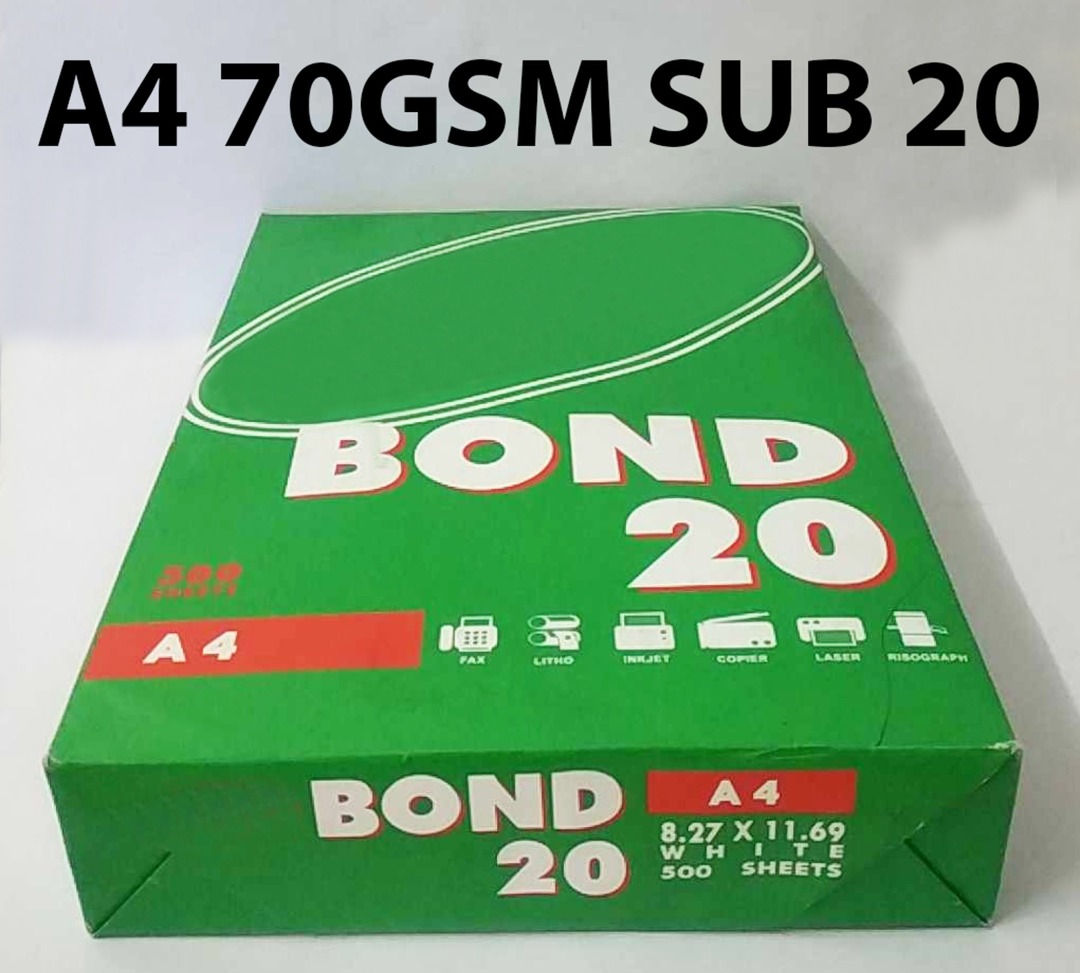 GENERIC A4 BOND PAPER 70GSM SUB20 500 PCS PER REAM