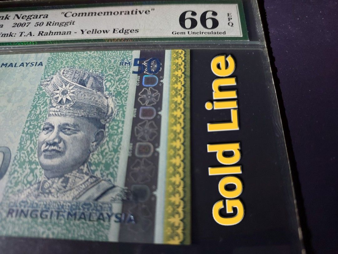 GOLDLINE RM50 MERDEKA Logo 12th Series Banknote ( Yellow Edge ) (OLD ...