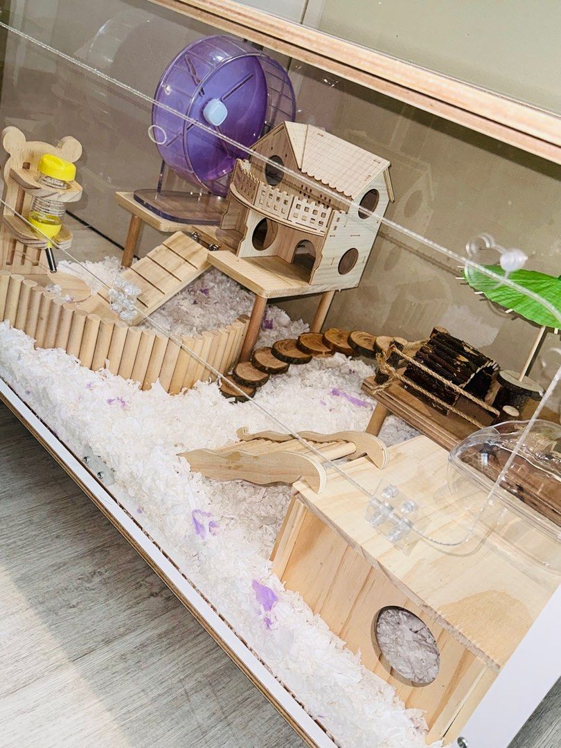 Hamster Acrylic Cage 60cm 80cm Syrian dwarf small animals pet ...