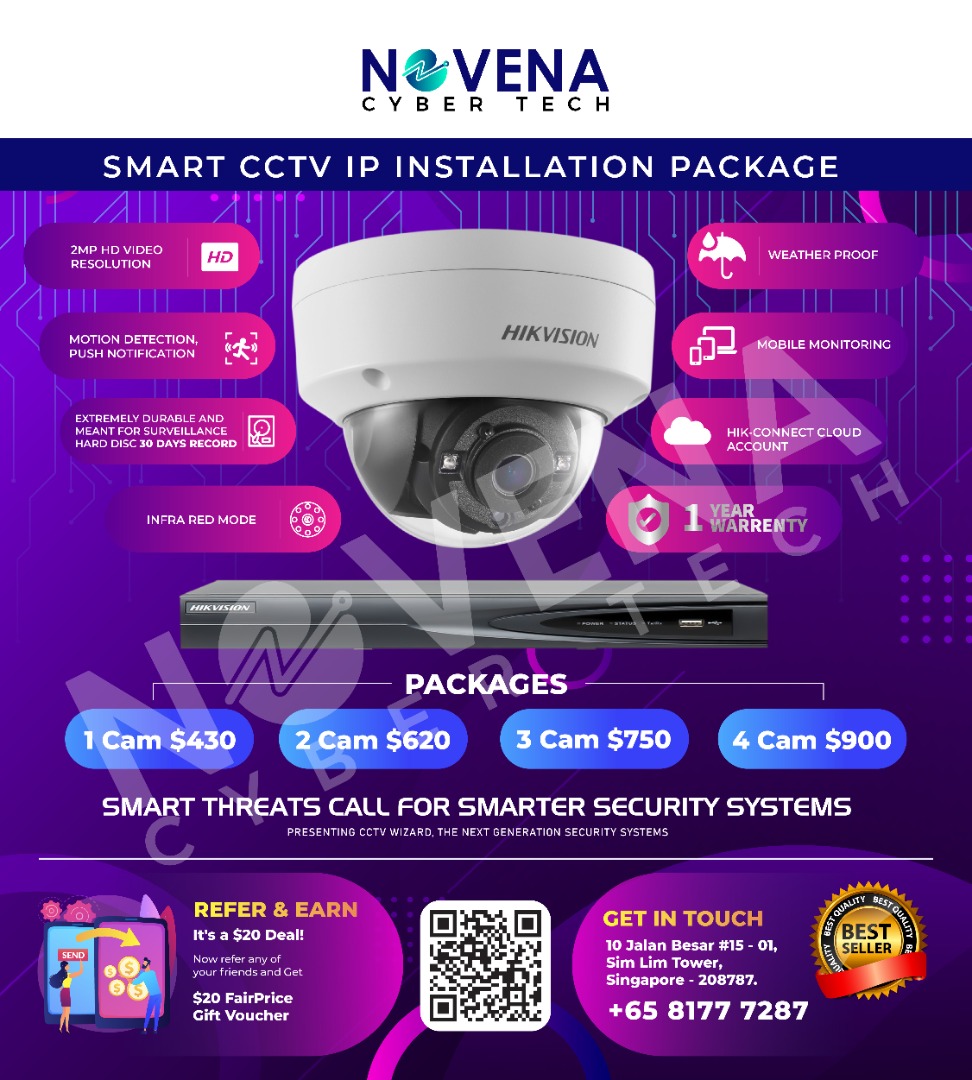 Hikvision / Dahua CCTV IP Camera Package - 4/8 Ch NVR with 1/2 TB and 2 ...