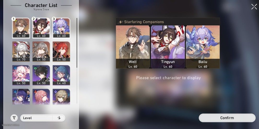 Honkai Star Rail E2 Jing Yuan, Welt, Himeko and Bailu account + Himeko ...