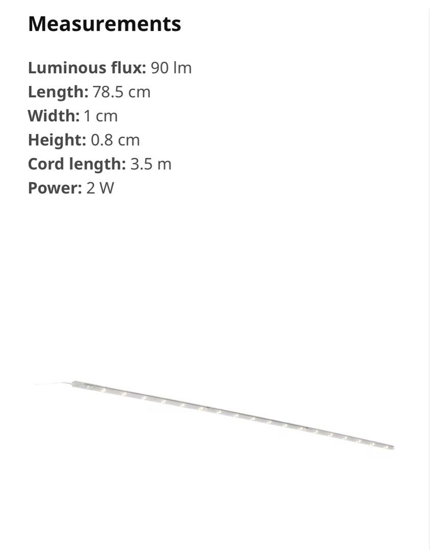 IKEA Ledberg LED strip, Furniture & Home Living, Lighting & Fans ...