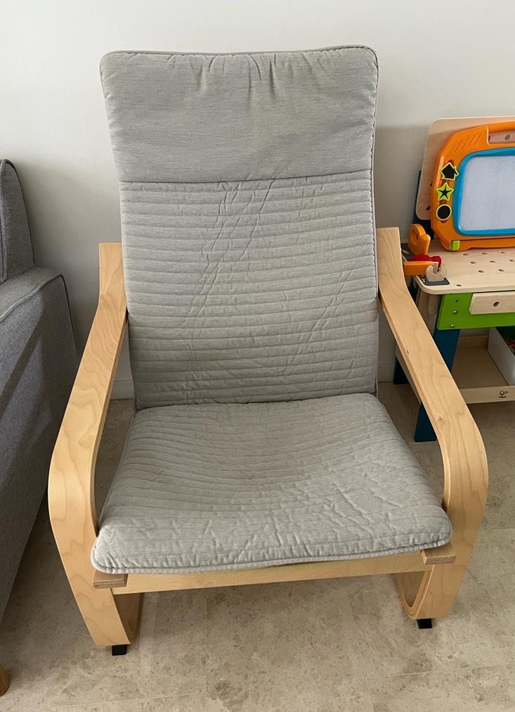 IKEA POANG Armchair & footstool, Furniture & Home Living, Furniture ...