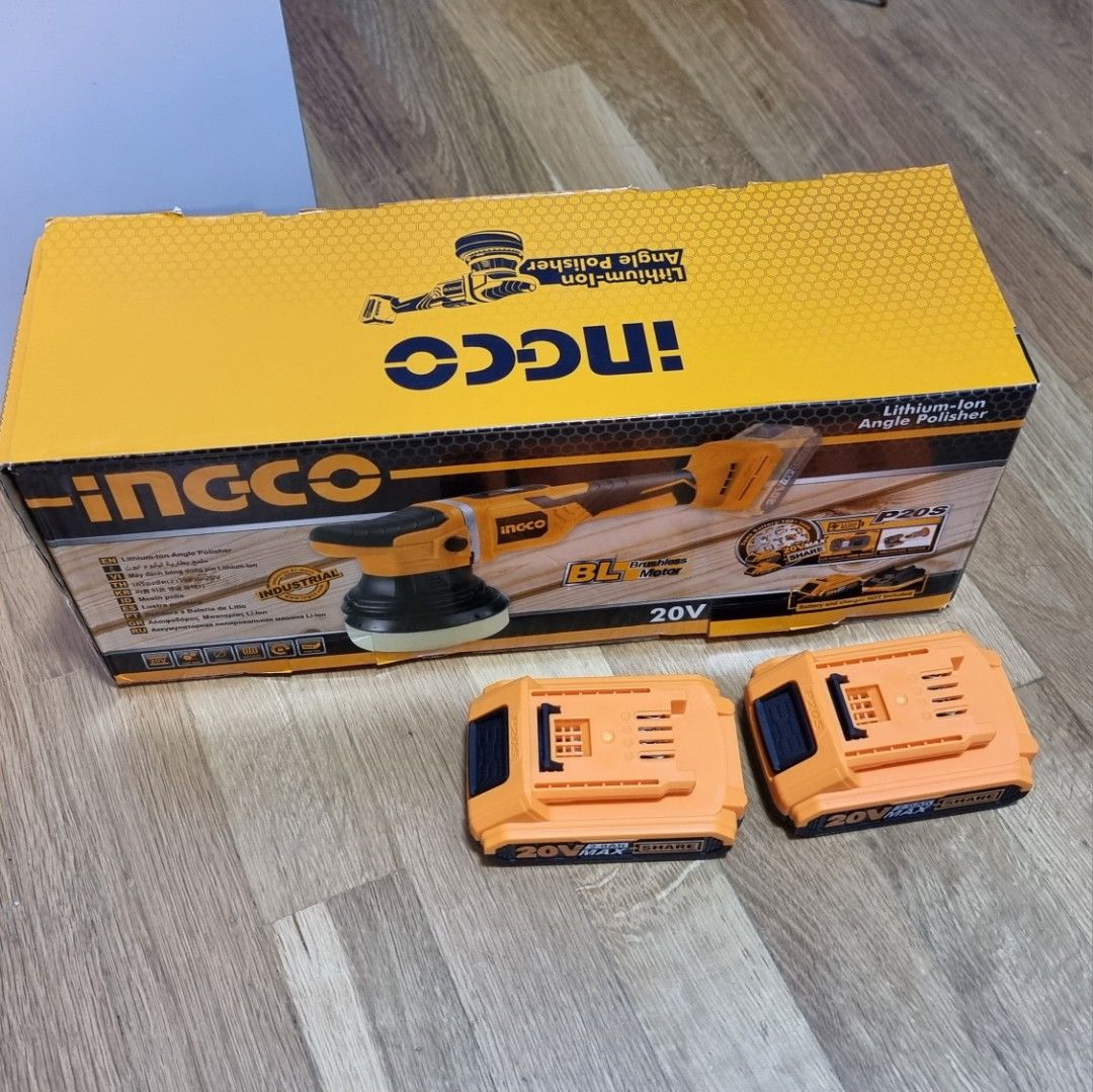 Ingco Dual Action Polisher with 2 batteries and charger, Furniture ...