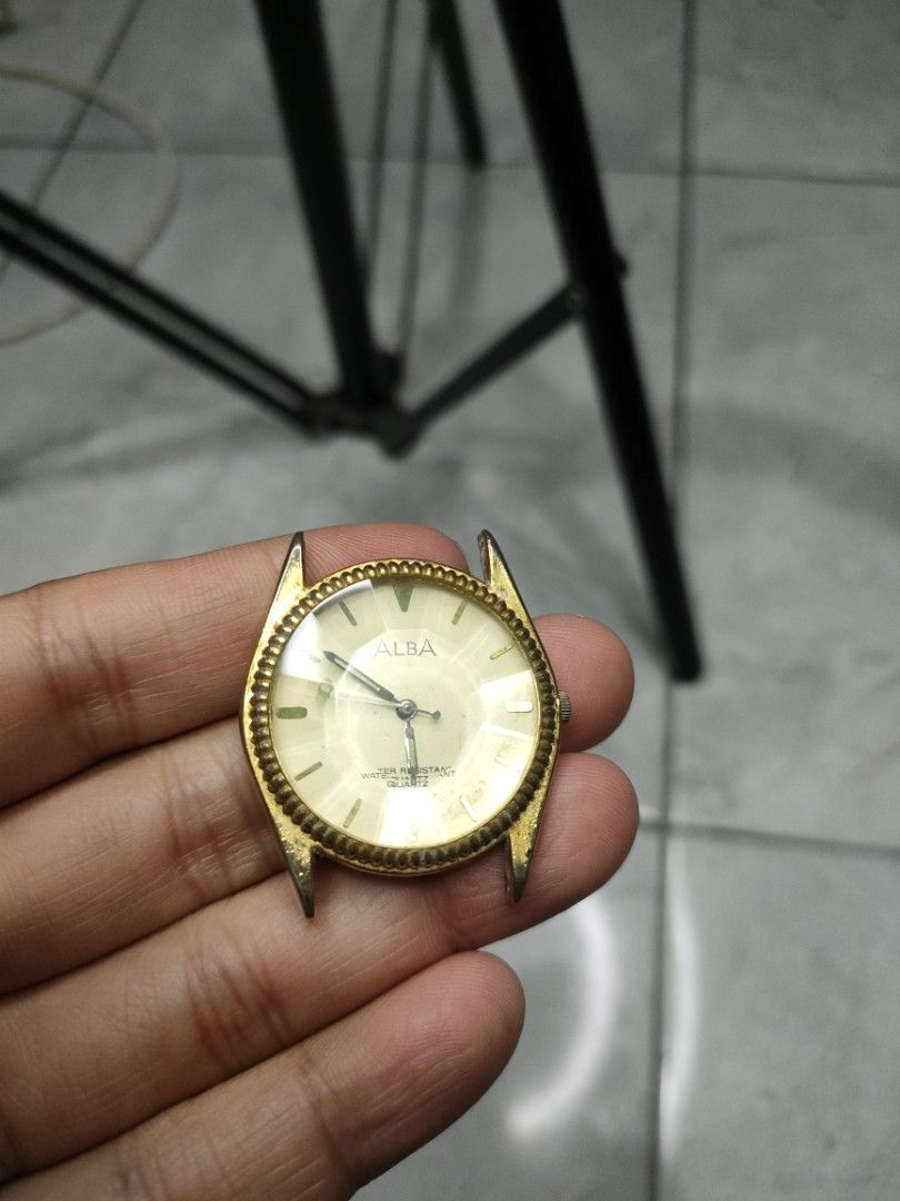 Jam Tangan Mikron Merek Alba 18k Gold Plated 5723, Fesyen Wanita, Jam ...