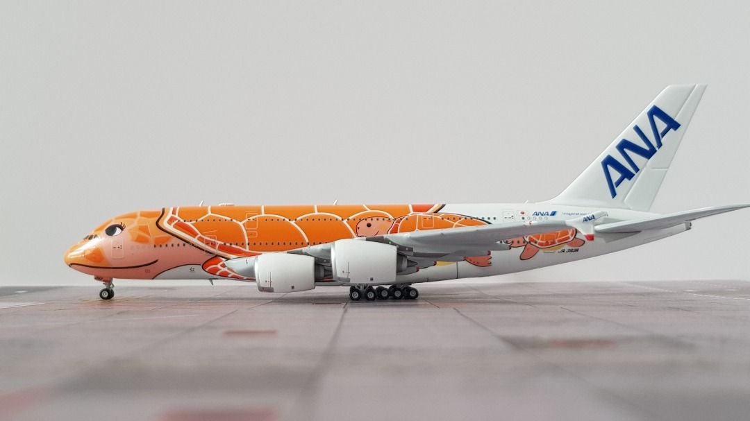 JC Wings All Nippon Airways Airbus A380-800 JA383A "Flying Honu (Orange) Livery" Livery 1:400 ...