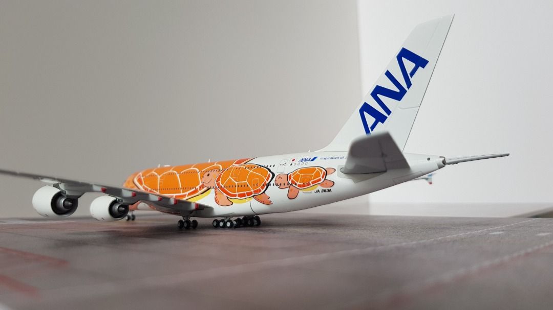 JC Wings All Nippon Airways Airbus A380-800 JA383A "Flying Honu (Orange) Livery" Livery 1:400 ...