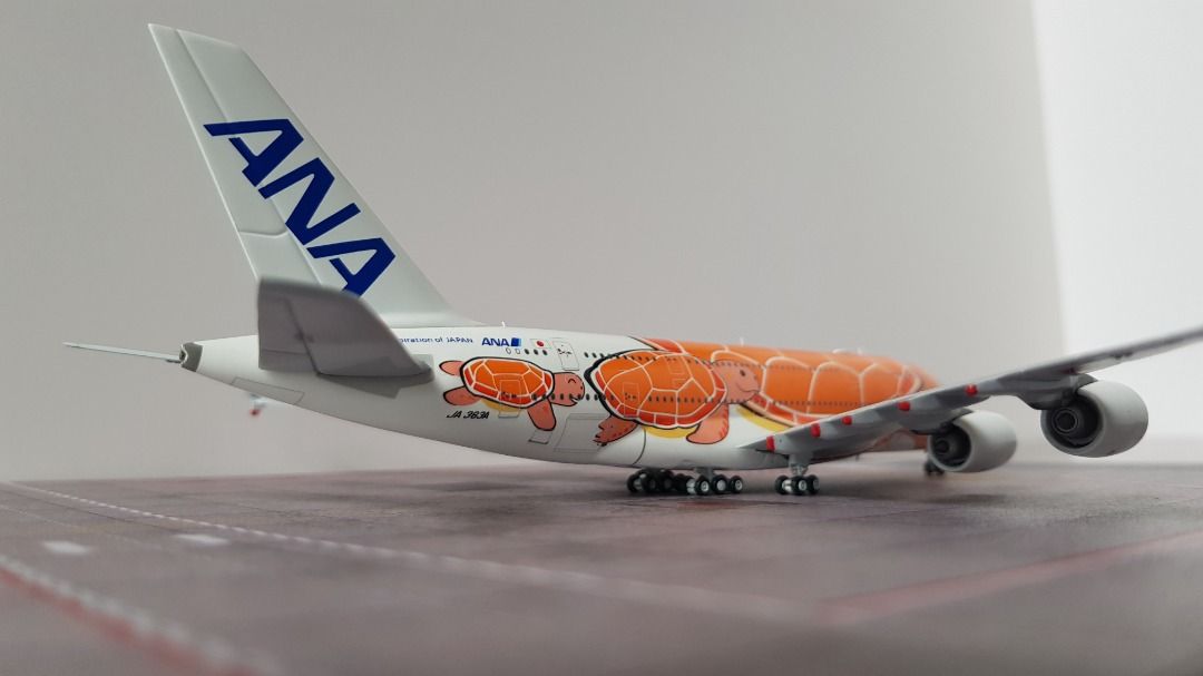 JC Wings All Nippon Airways Airbus A380-800 JA383A "Flying Honu (Orange) Livery" Livery 1:400 ...