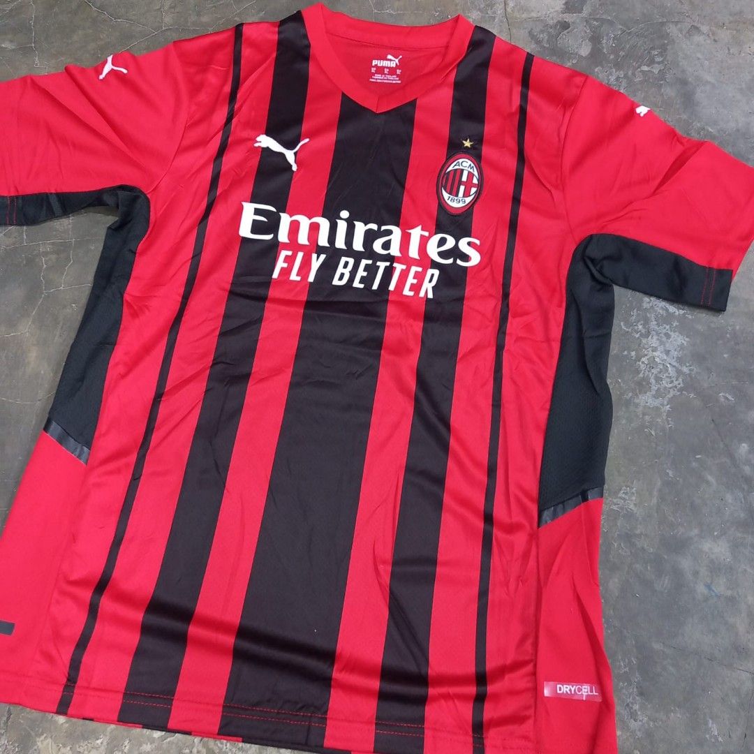 jersey A.C Milan Emirates fly Better, Olah Raga, Baju Olahraga di Carousell